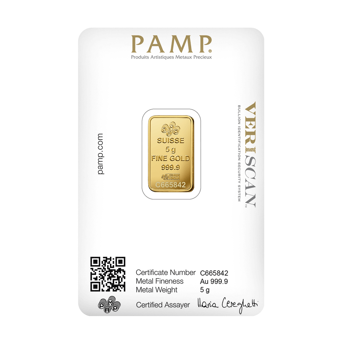 5g PAMP Lady Fortuna Gold Bar (999.9) | Gold Bank - London