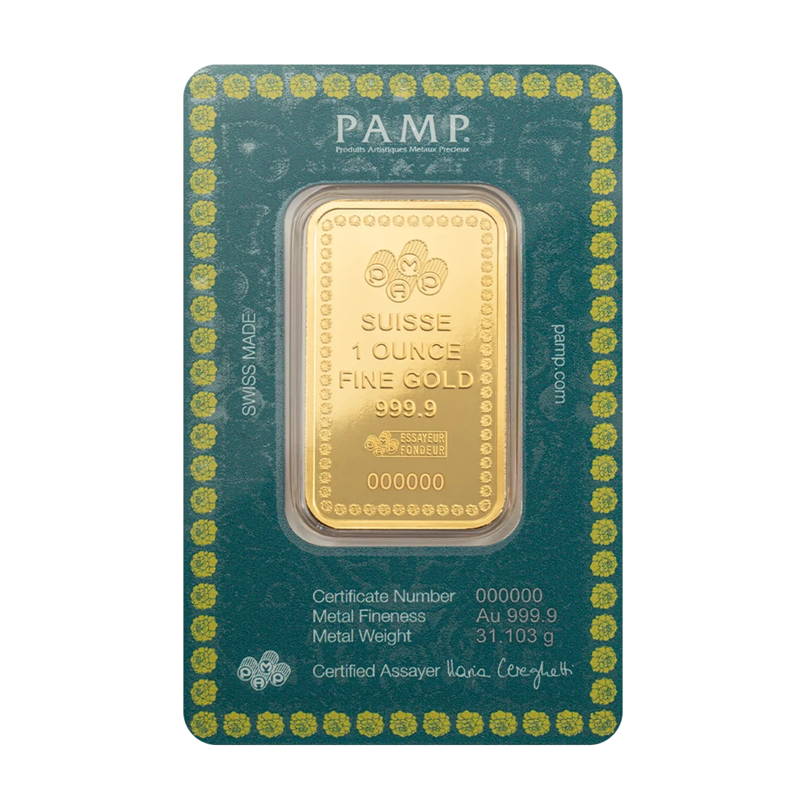 1oz Gold PAMP Lakshmi & Rangoli Diwali Bar (2025) | Gold Bank - London