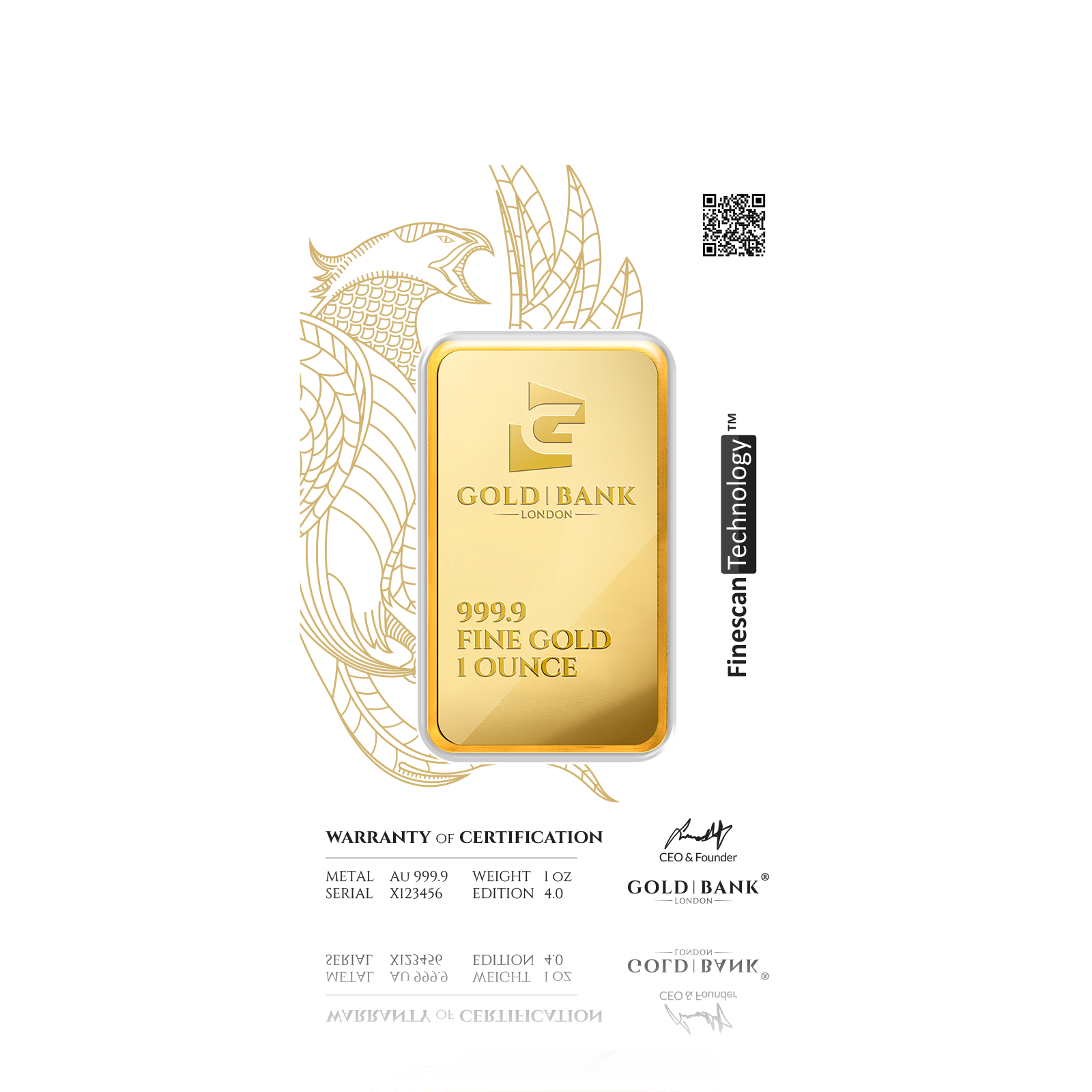 1 Oz Gold Bank Legendary Phoenix Range Gold Bar (999.9) | Gold Bank ...