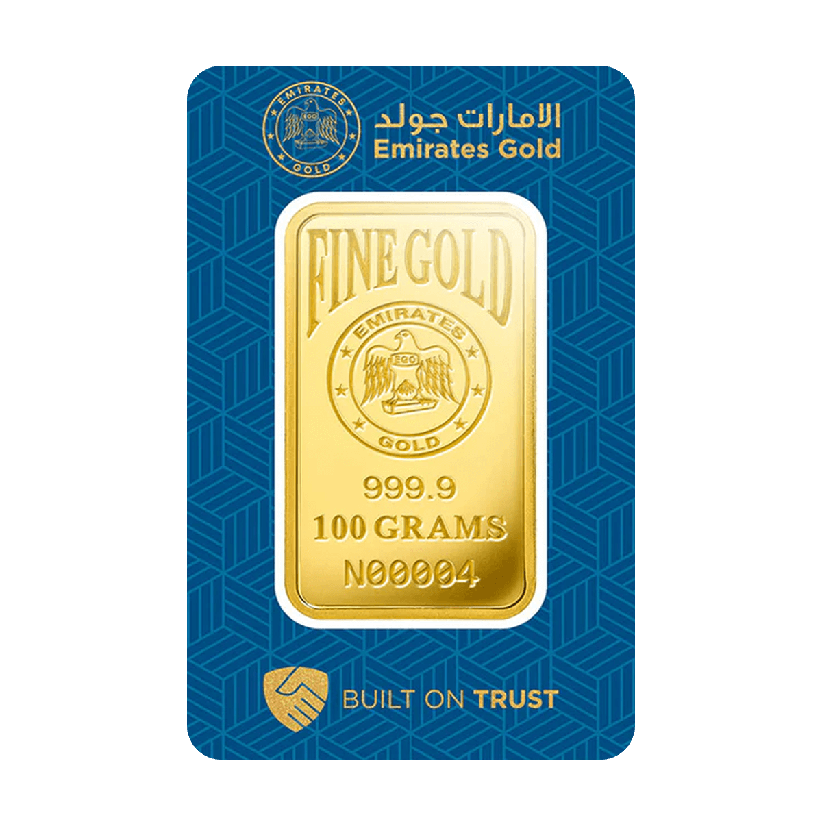 100g Emirates Gold Investment Gold Bar (999.9) | Gold Bank - London