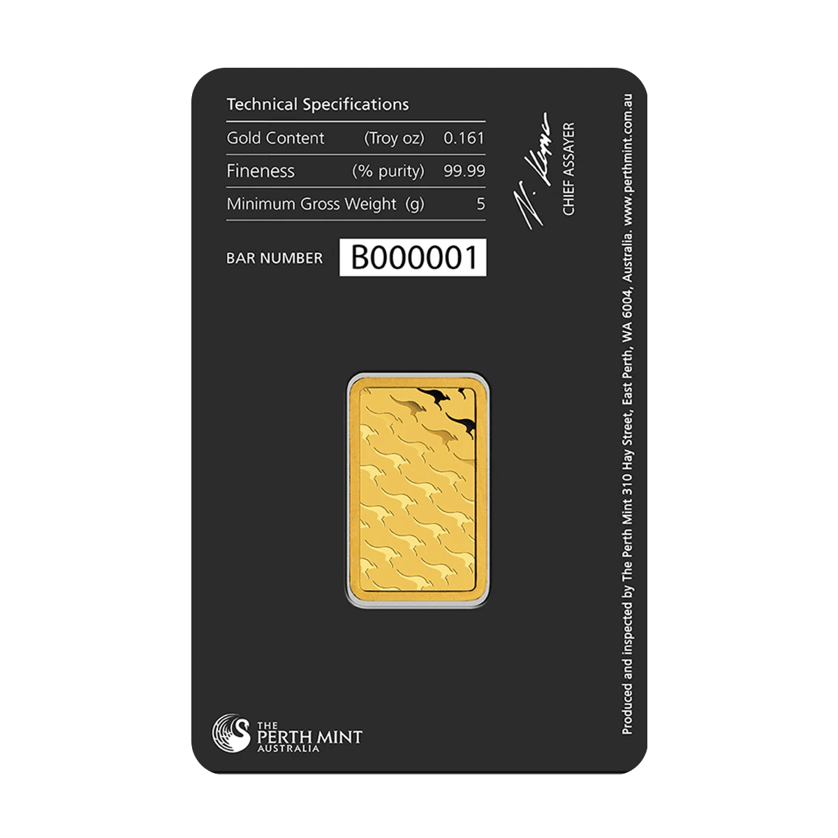 5g Gold Perth Mint Investment Bar (999.9) | Gold Bank - London